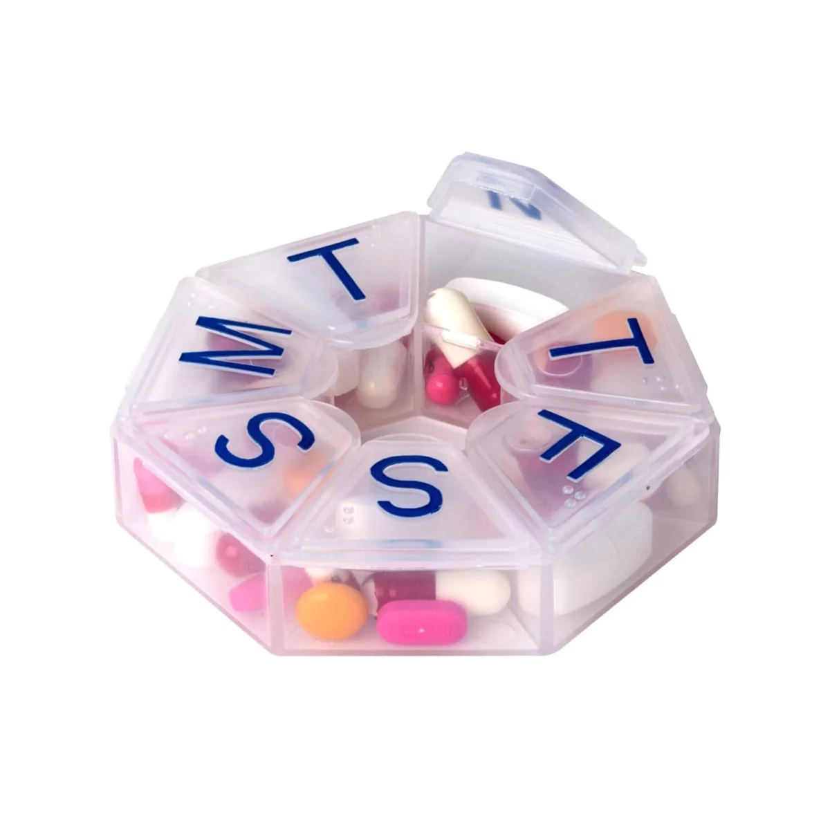 Acu-Life Round Weekly Pill Box Clear - Medfirst Homecare